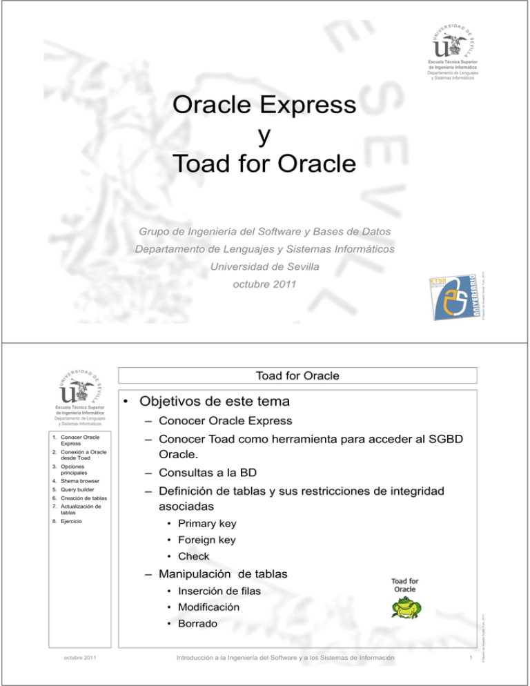 Práctica de Oracle Express con Toad