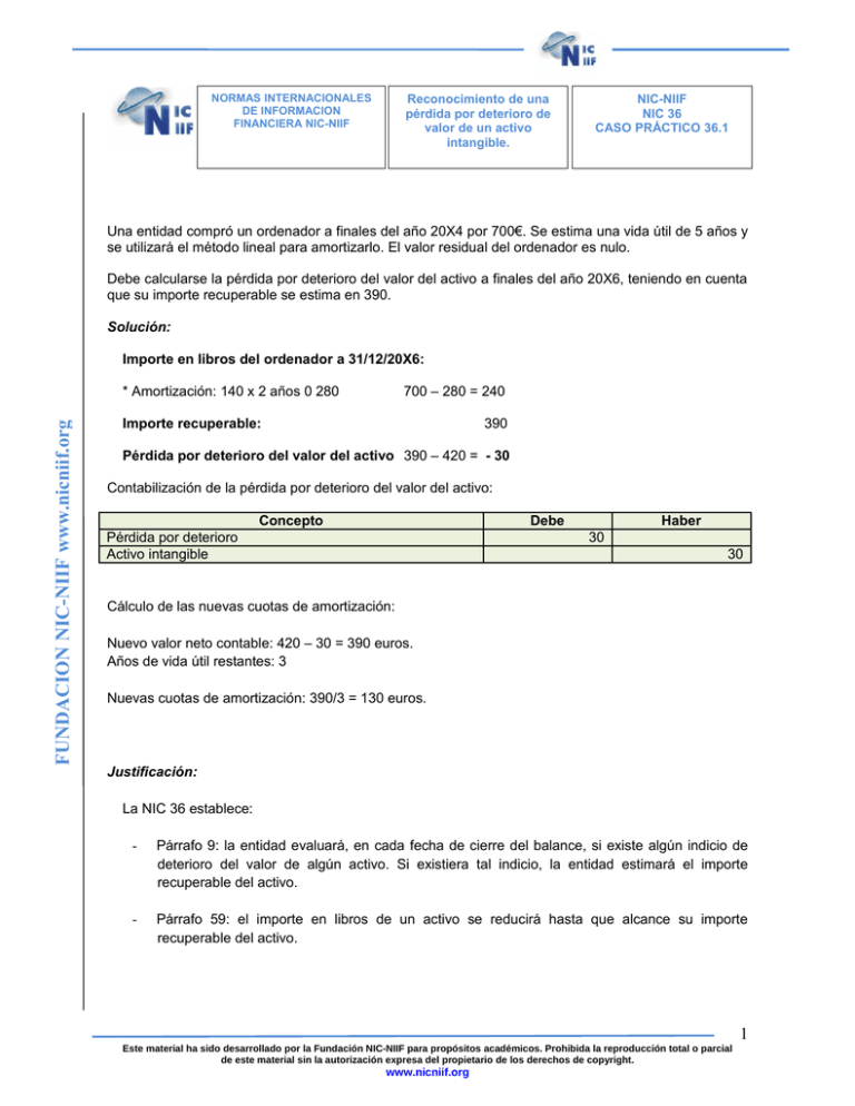 Ejercicio - NIC NIIF