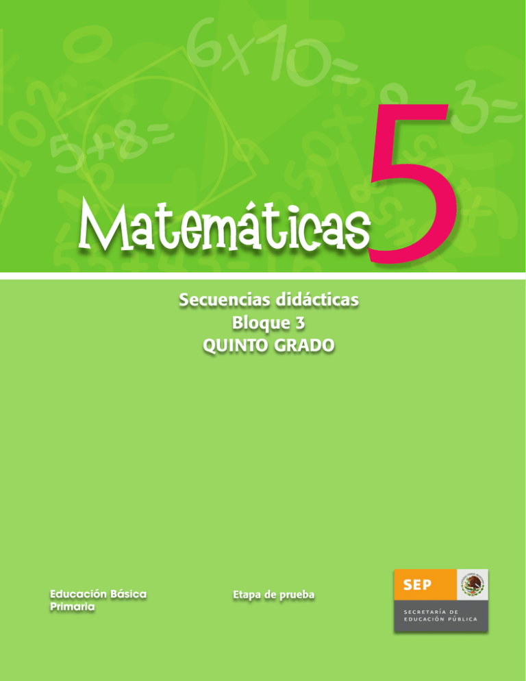 Secuencias Didácticas Matemáticas Quinto Grado Bloque 3