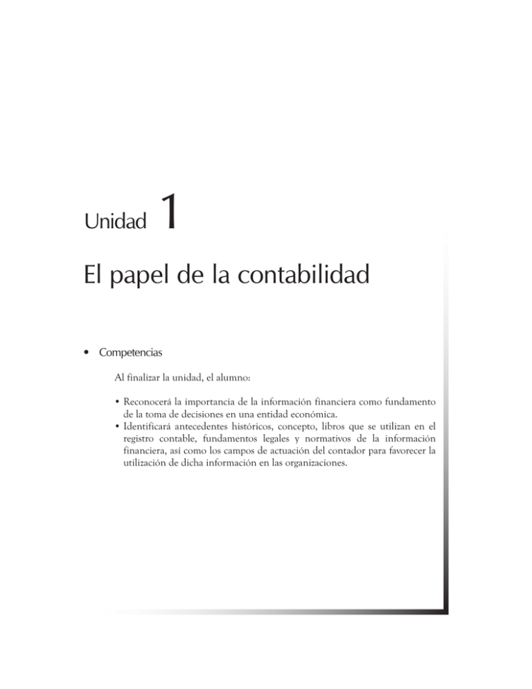 El papel de la contabilidad