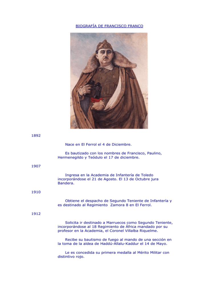 biografa de francisco franco