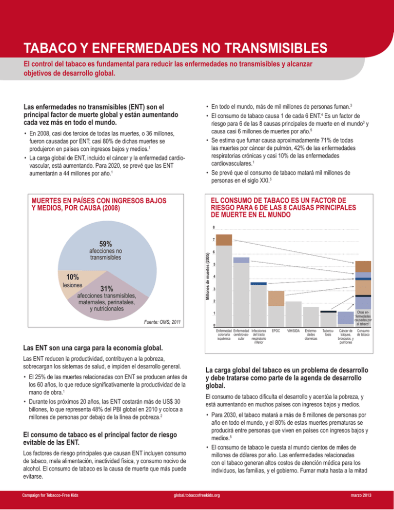 Enfermedades no transmisibles y el tabaco