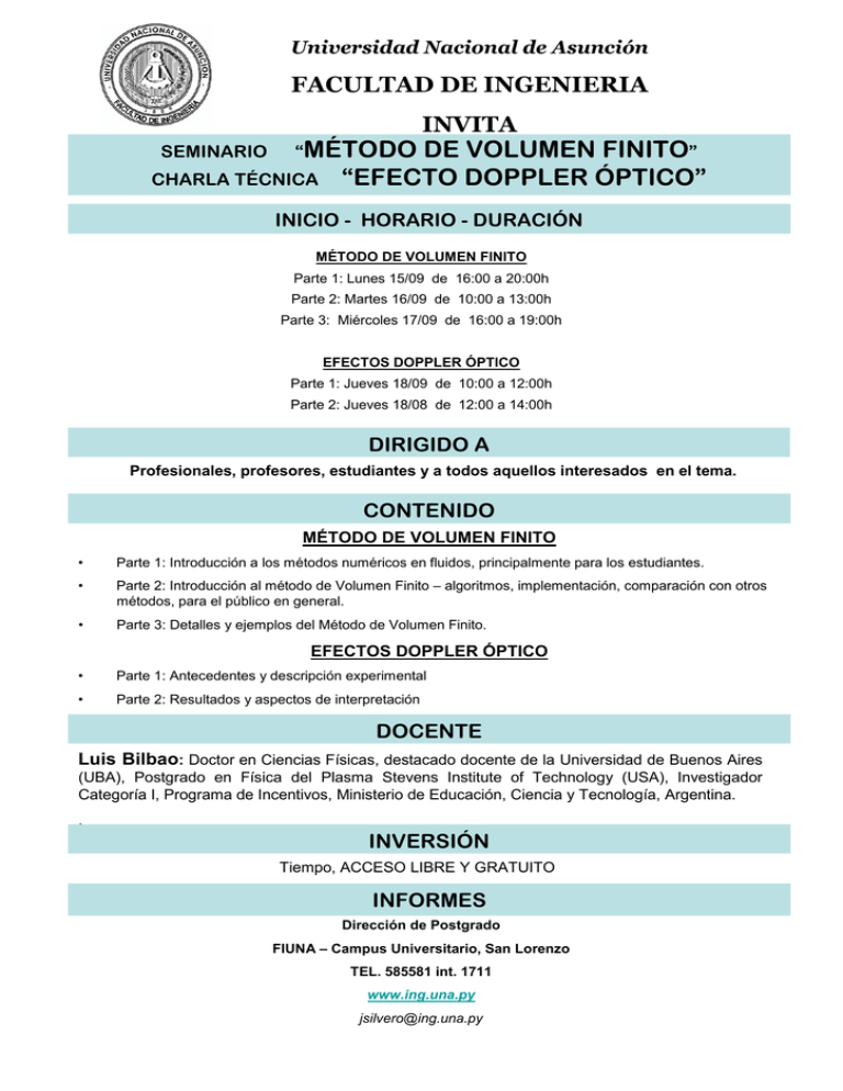 método de volumen finito - Universidad Nacional de Asunción
