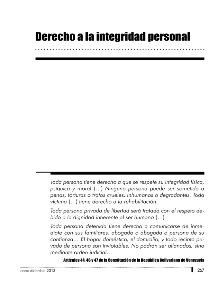 Derecho a la integridad personal