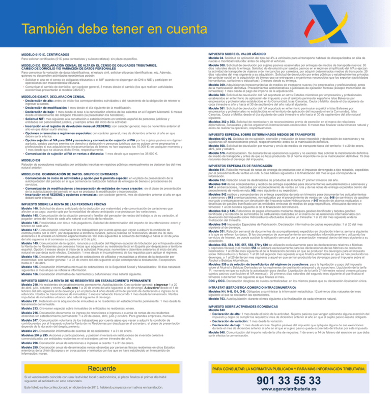 También debe tener en cuenta - Cámara de Comercio de Sevilla