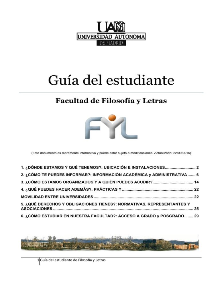 Guía del estudiante - Facultad de Filosofía y Letras