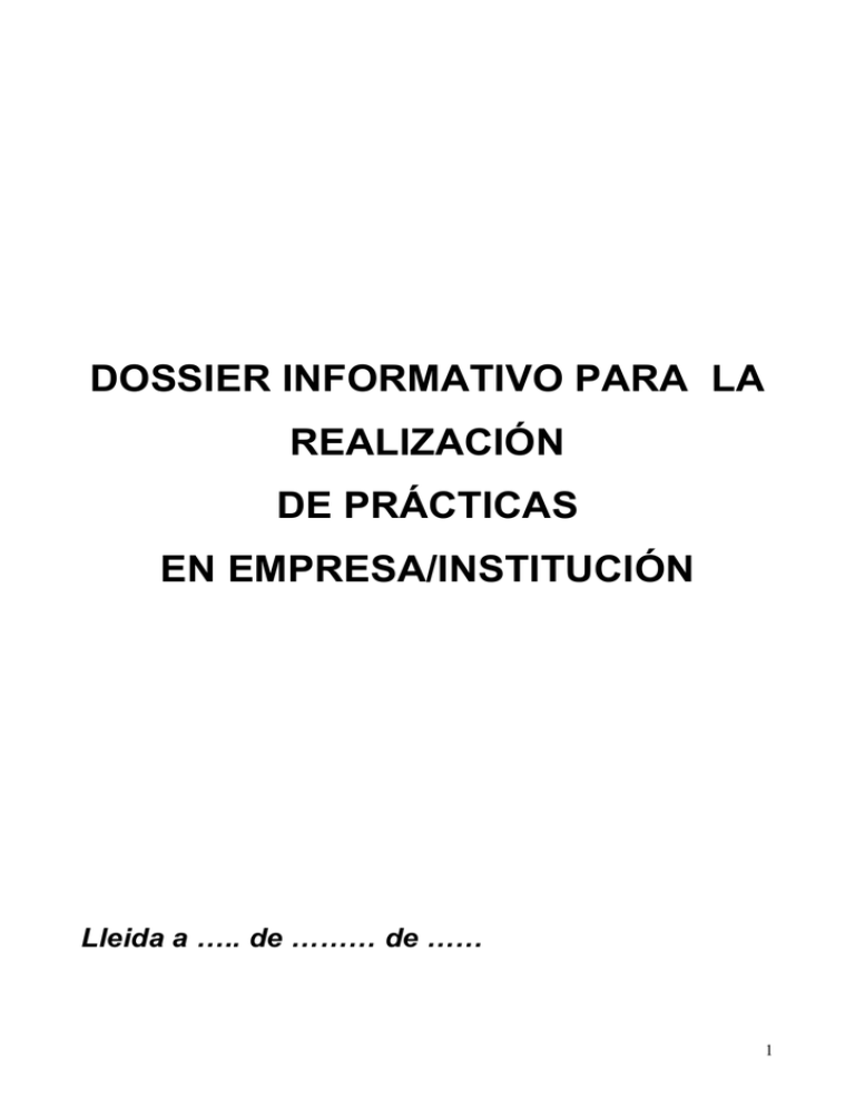 dossier informativo para la realización de prácticas en