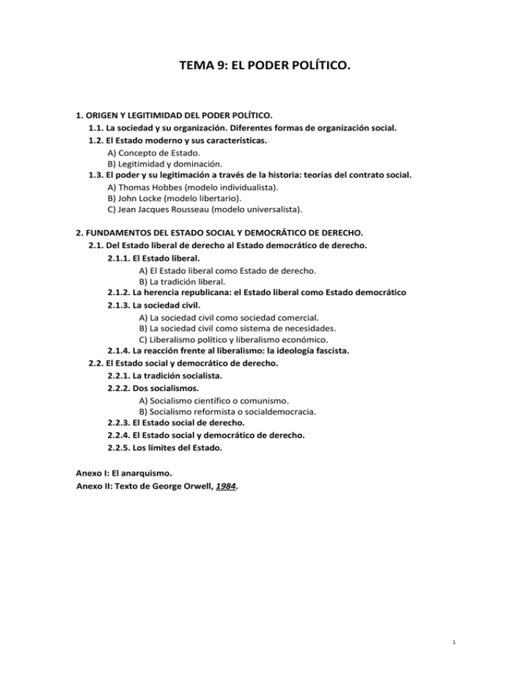 TEMA 9, el poder político