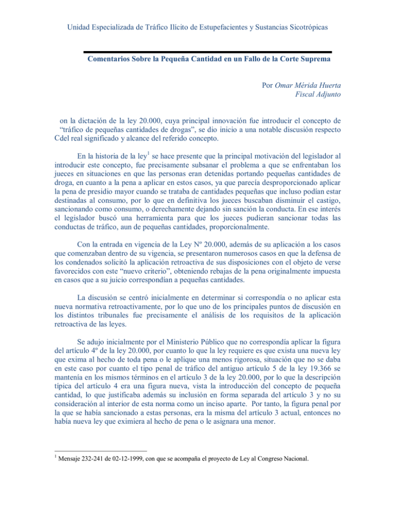 Art culo 4 Ley 20000 Comentarios Sobre La Peque a Cantidad En art-culo-4-ley-20000-comentarios-sobre-la-peque-a-cantidad-en