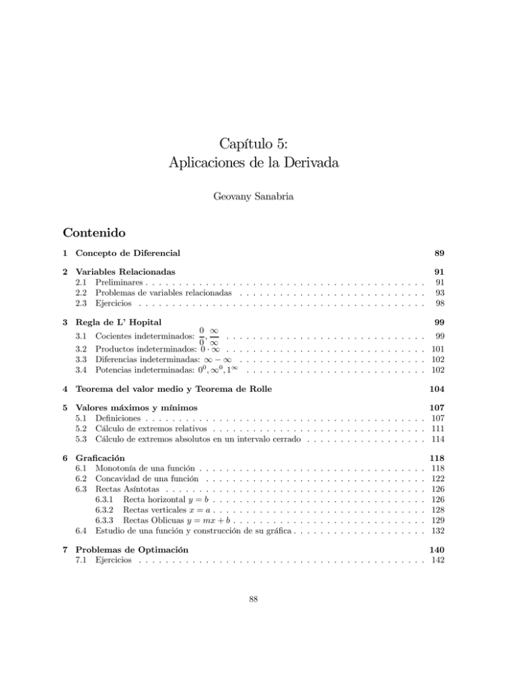 Aplicaciones de la Derivada