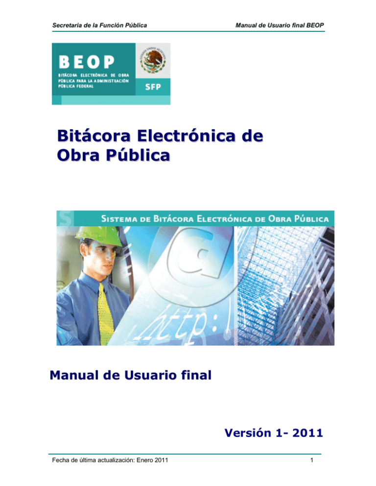 Bitácora Electrónica de Obra Pública