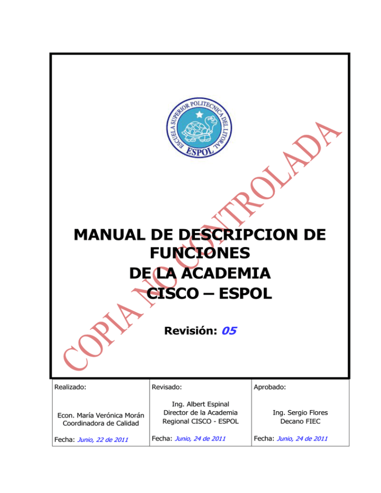 manual de descripcion de funciones de la academia cisco