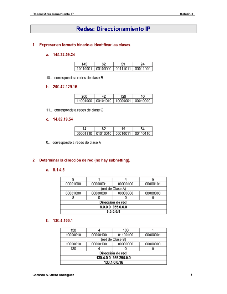 Redes: Direccionamiento IP