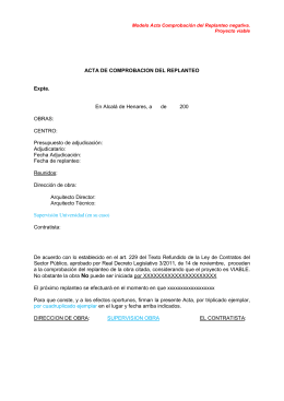 ACTA de comprobación del replanteo