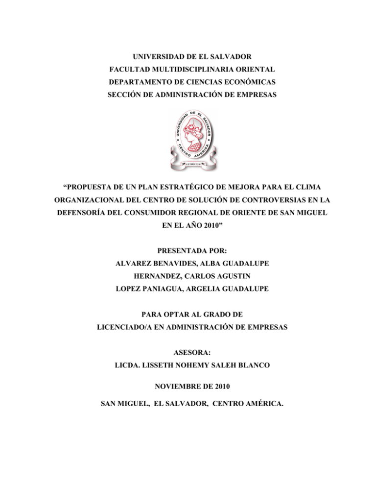 a UNIVERSIDAD DE EL SALVADOR FACULTAD