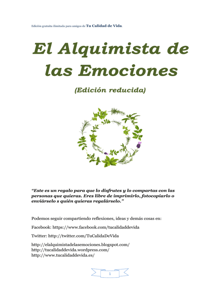 El Alquimista de las Emociones – Edicion Reducida