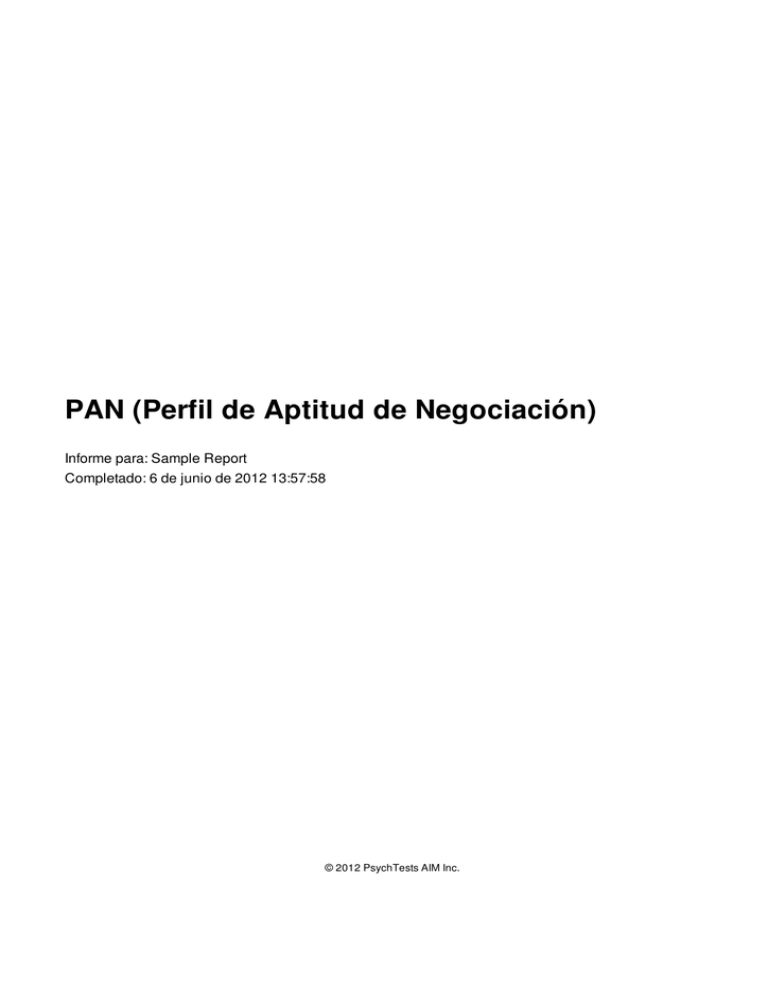 PAN (Perfil de Aptitud de Negociación)