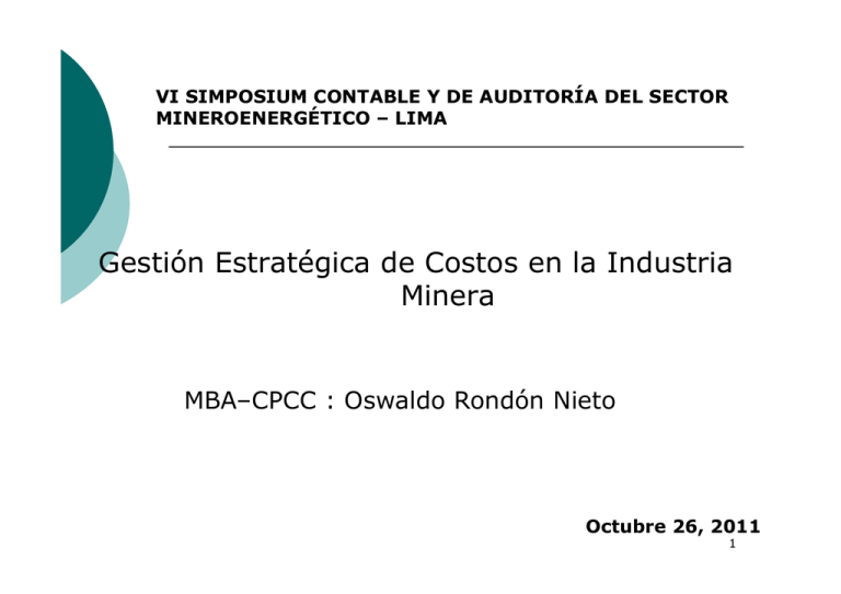 Gestión Estratégica de Costos en la Industria Minera