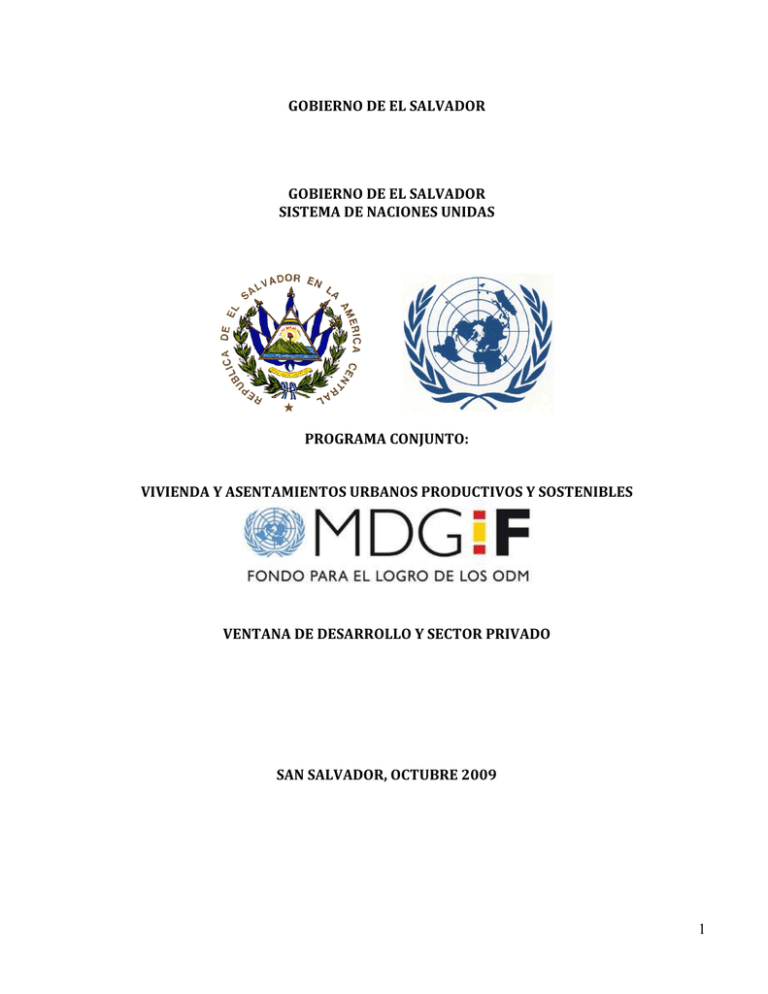 MDGF Vivienda y Asentamientos Urbanos Productivos y