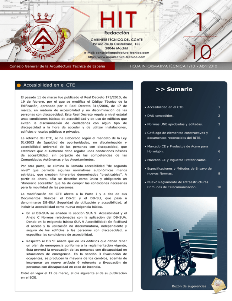 Sumario - Consejo General de la Arquitectura Técnica