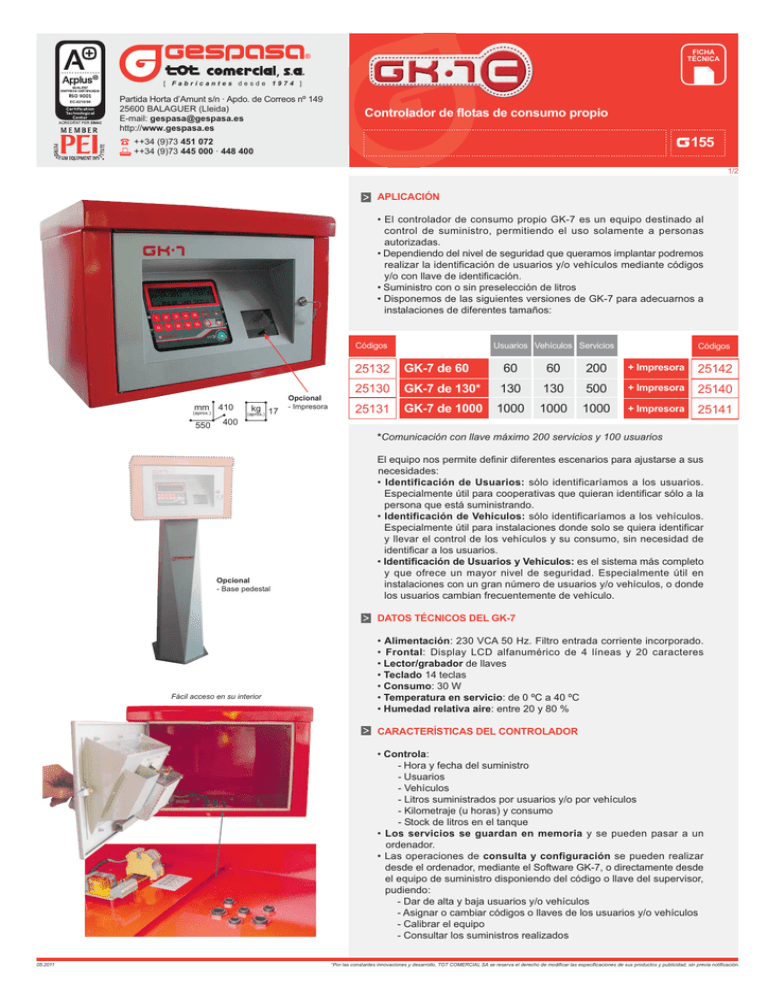 Controlador de flotas GK-7C
