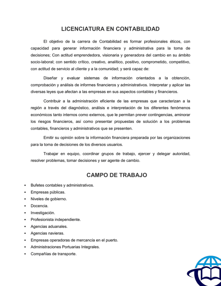 Licenciatura en Contabilidad