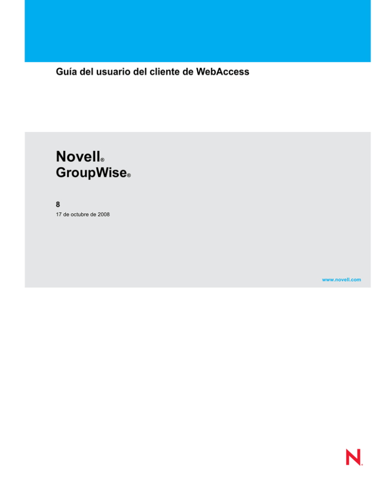Guía del usuario del cliente de GroupWise 8 WebAccess