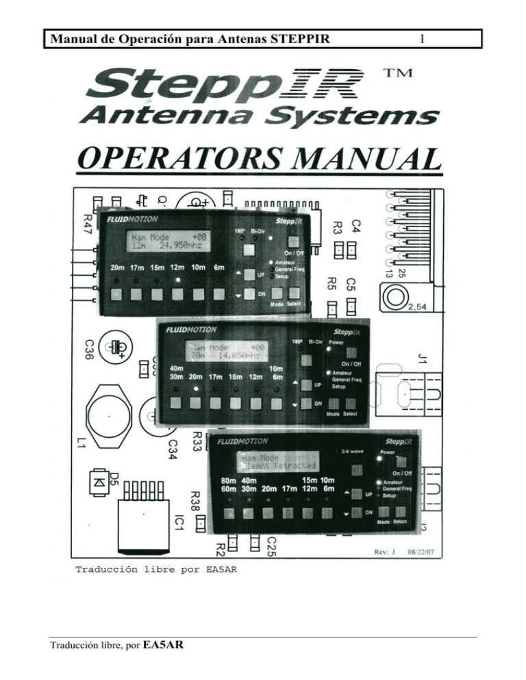 Manual de Operación para Antenas STEPPIR