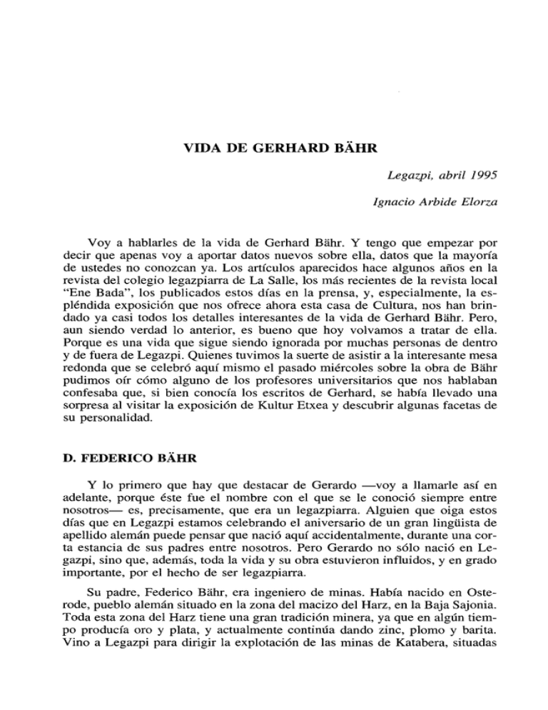 vida de gerhard bahr