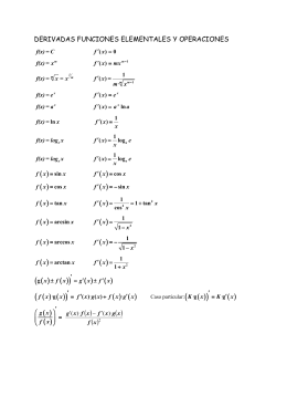 Tabla de infinitos e infinitésimos equivalentes para n → ∞ para x
