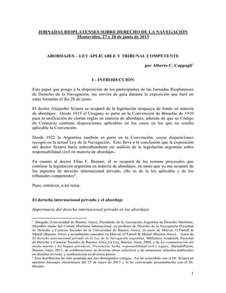 abordajes – ley aplicable y tribunal competente