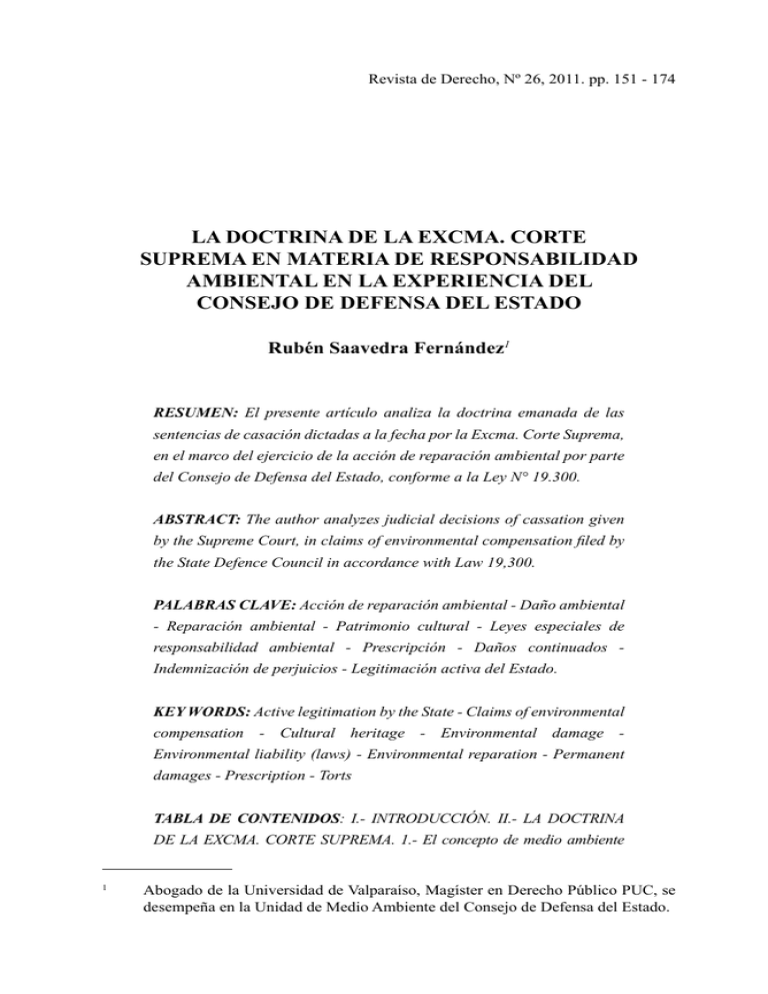 LA DOCTRINA DE LA EXCMA. CORTE SUPREMA EN MATERIA