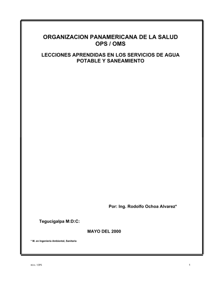 Organizacion Panamericana De La Salud Ops Oms
