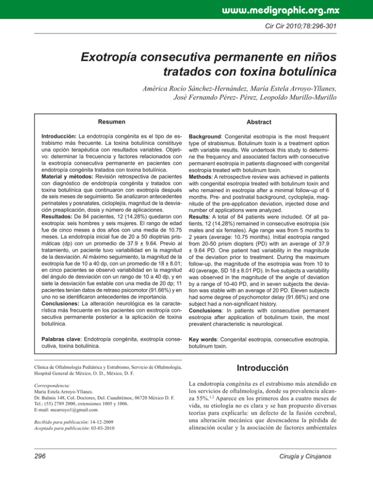 Exotropía consecutiva permanente en niños