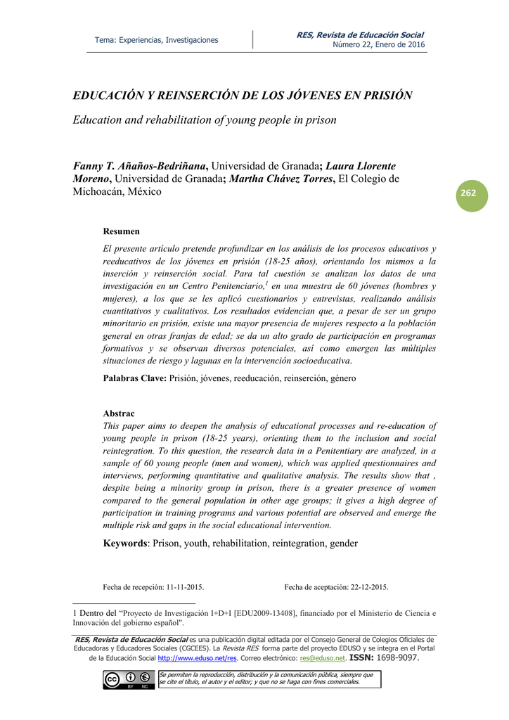 Educación y reinserción de los jóvenes en prisión