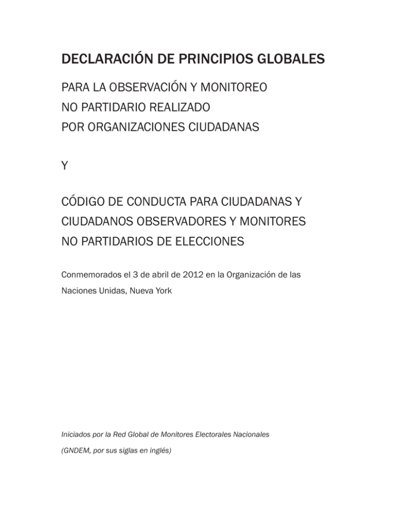 DECLARACIÓN DE PRINCIPIOS GLOBALES