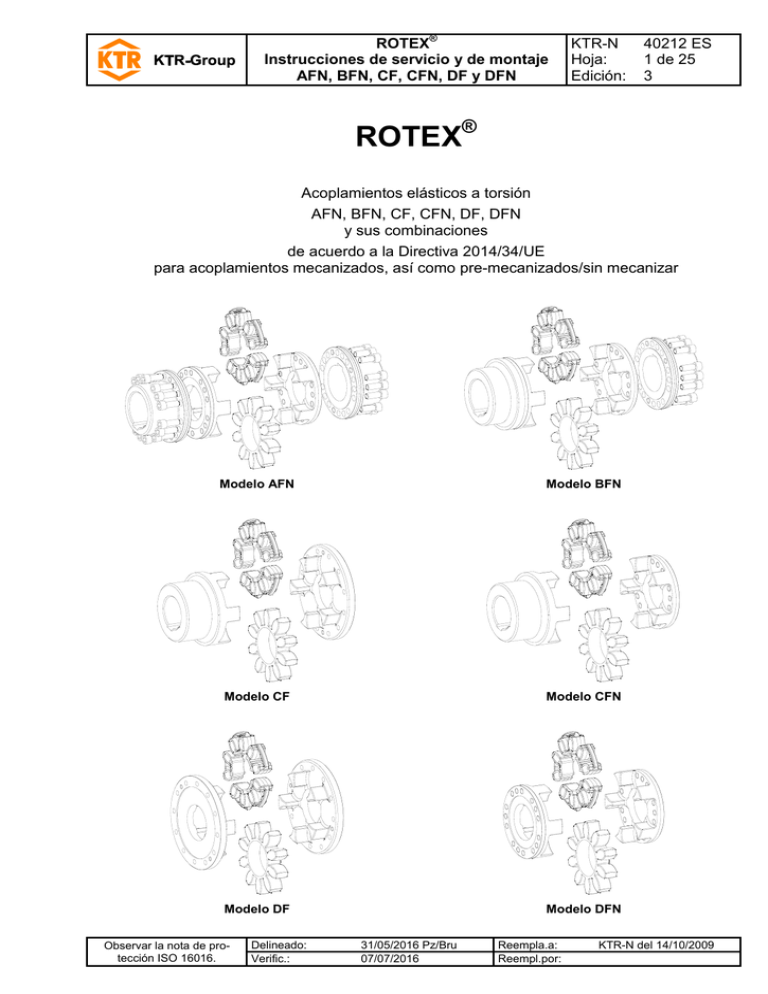 ROTEX Instrucciones de servicio y de montaje AFN, BFN, CF, CFN