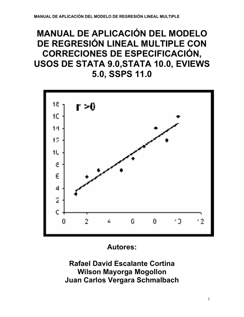 manual de aplicación del modelo de regresión lineal multiple con