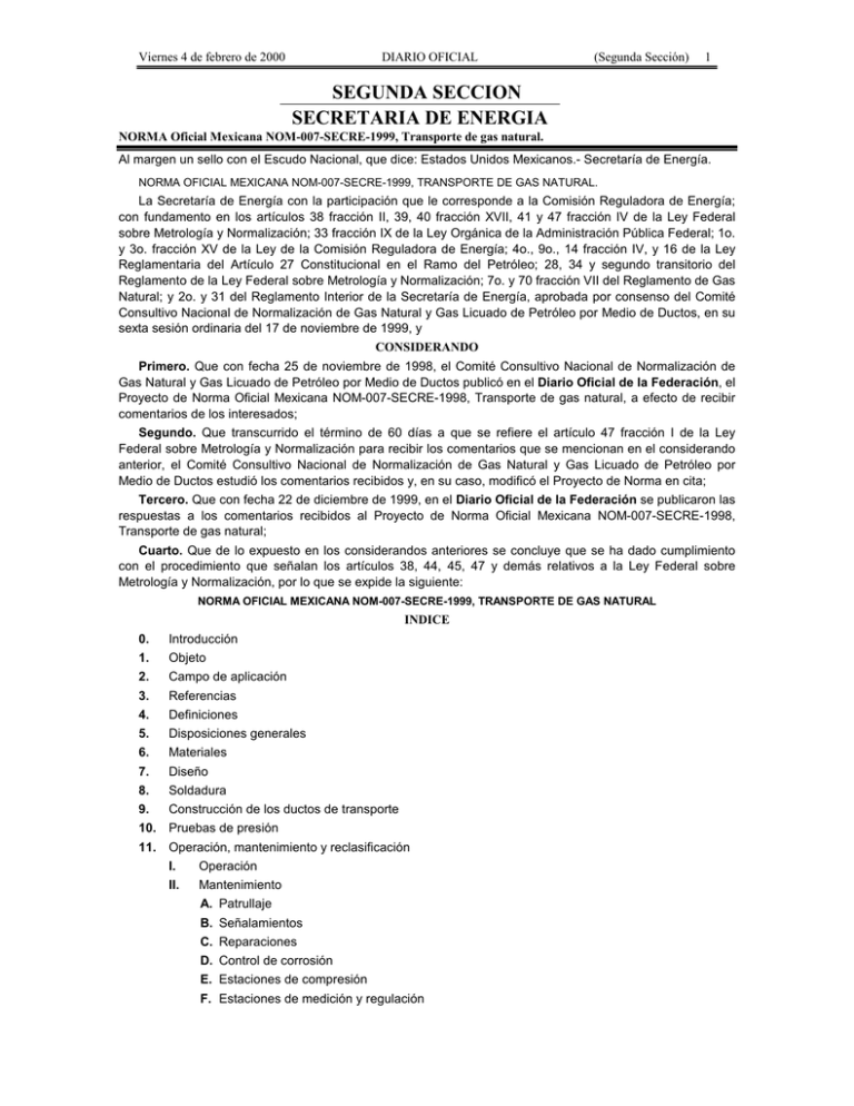 NORMA Oficial Mexicana NOM-007-SECRE