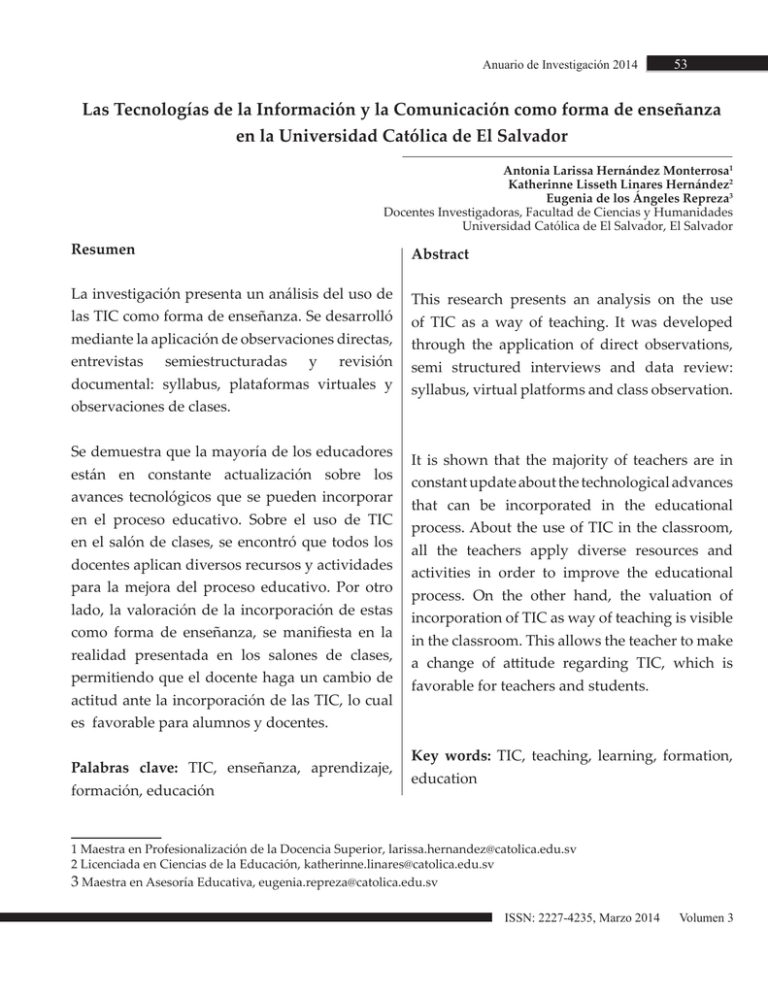 Las Tecnologías de la Información y la Comunicación