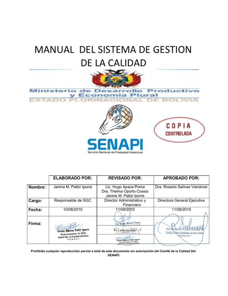 manual del sistema de gestion de la calidad