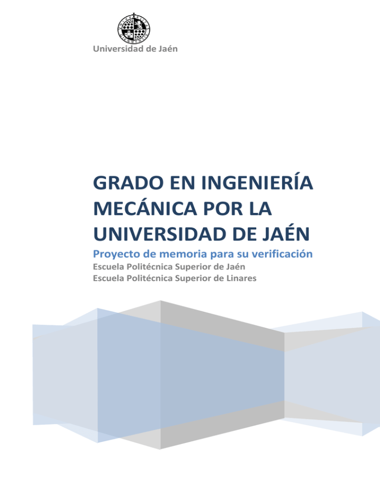 GRADO EN MECÁNICA POR LA UNIVERSIDAD DE JAÉN