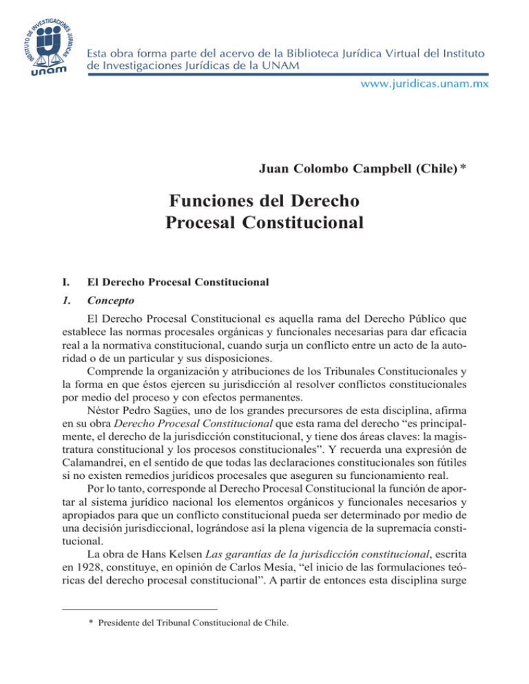 Funciones del Derecho Procesal Constitucional