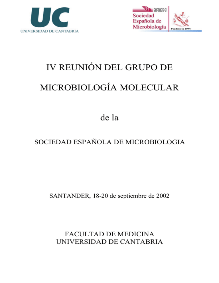 IV REUNIÓN DEL GRUPO DE MICROBIOLOGÍA MOLECULAR de la