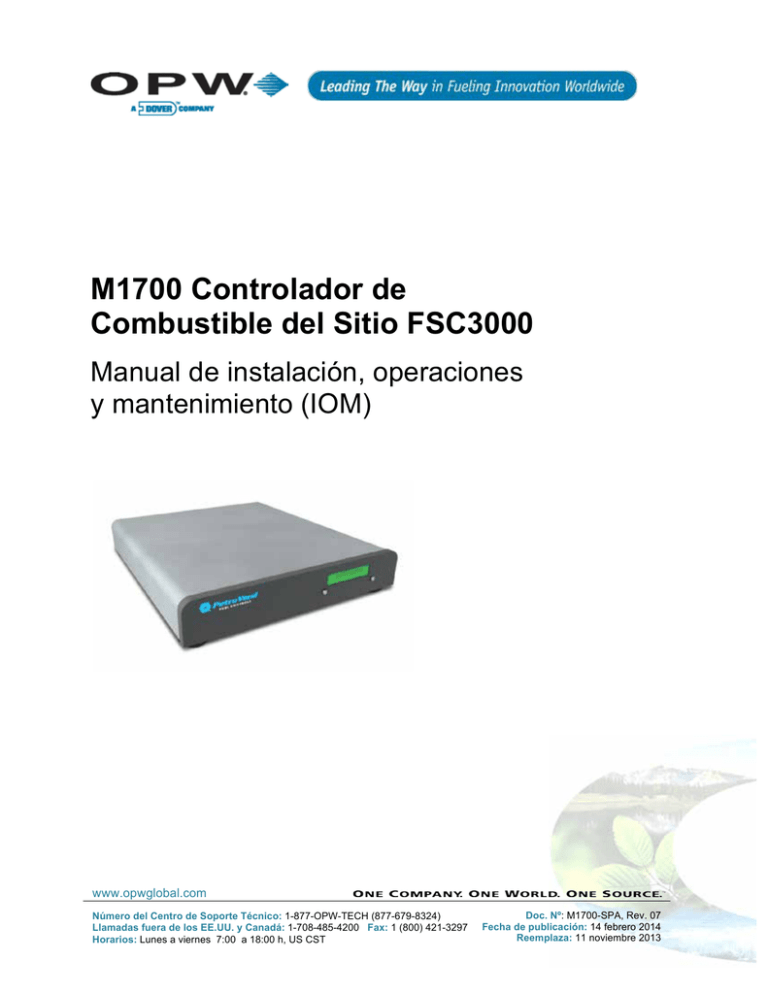 M1700 Controlador de Combustible del Sitio FSC3000
