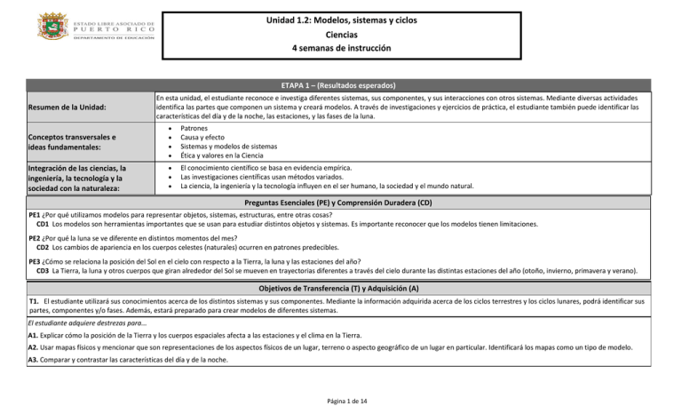 Mapa curricular_Ciencias Grado 1_Unidad 1.2