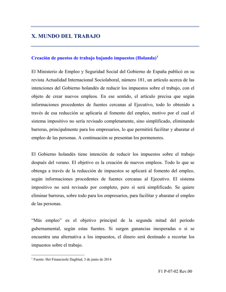 x. mundo del trabajo