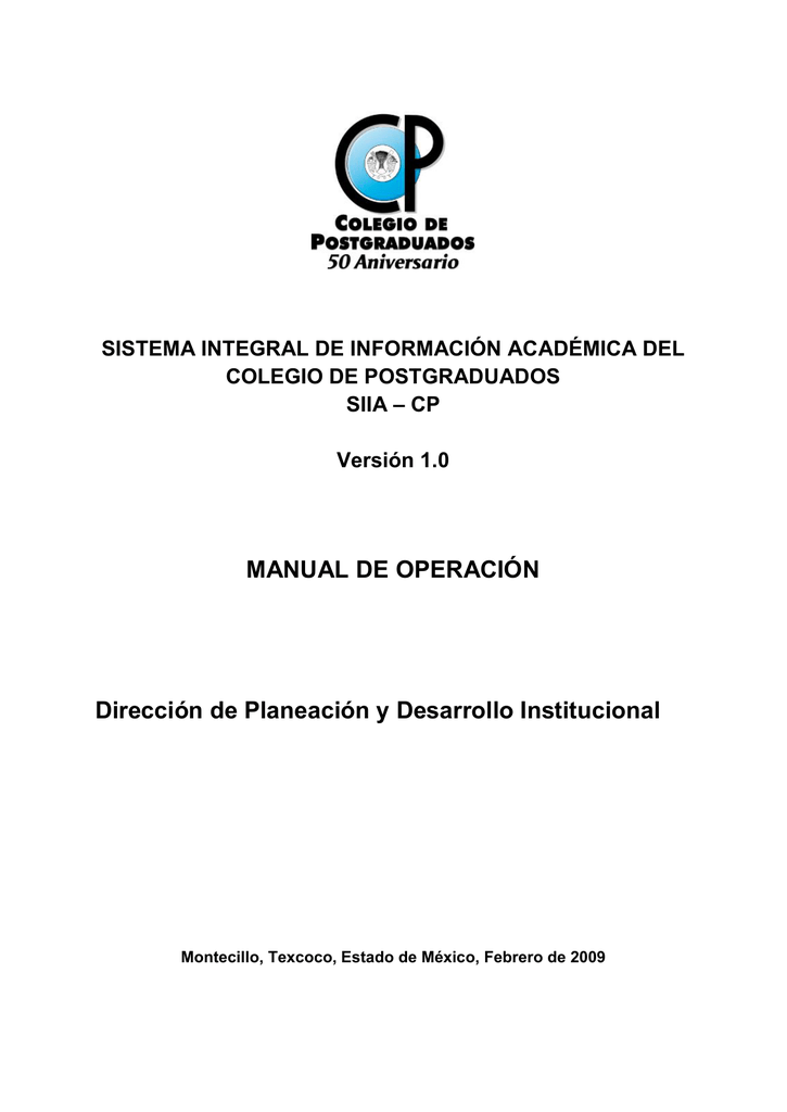 MANUAL DE OPERACIÓN Dirección de Planeación y