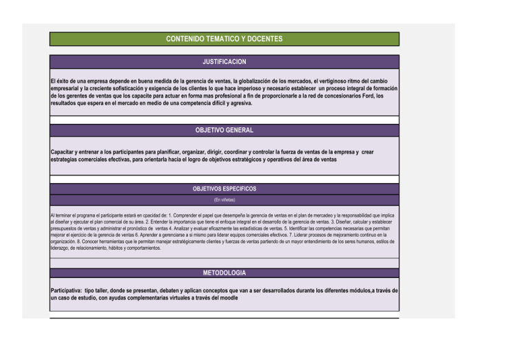 contenido tematico y docentes