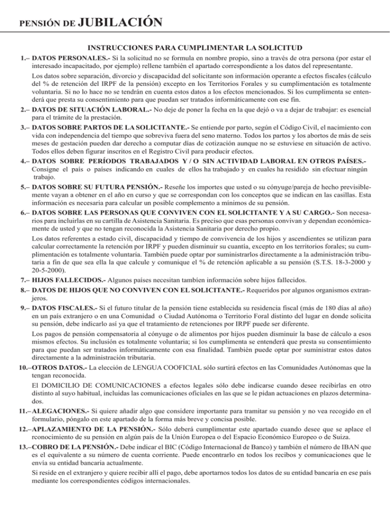 Pensión de Jubilación